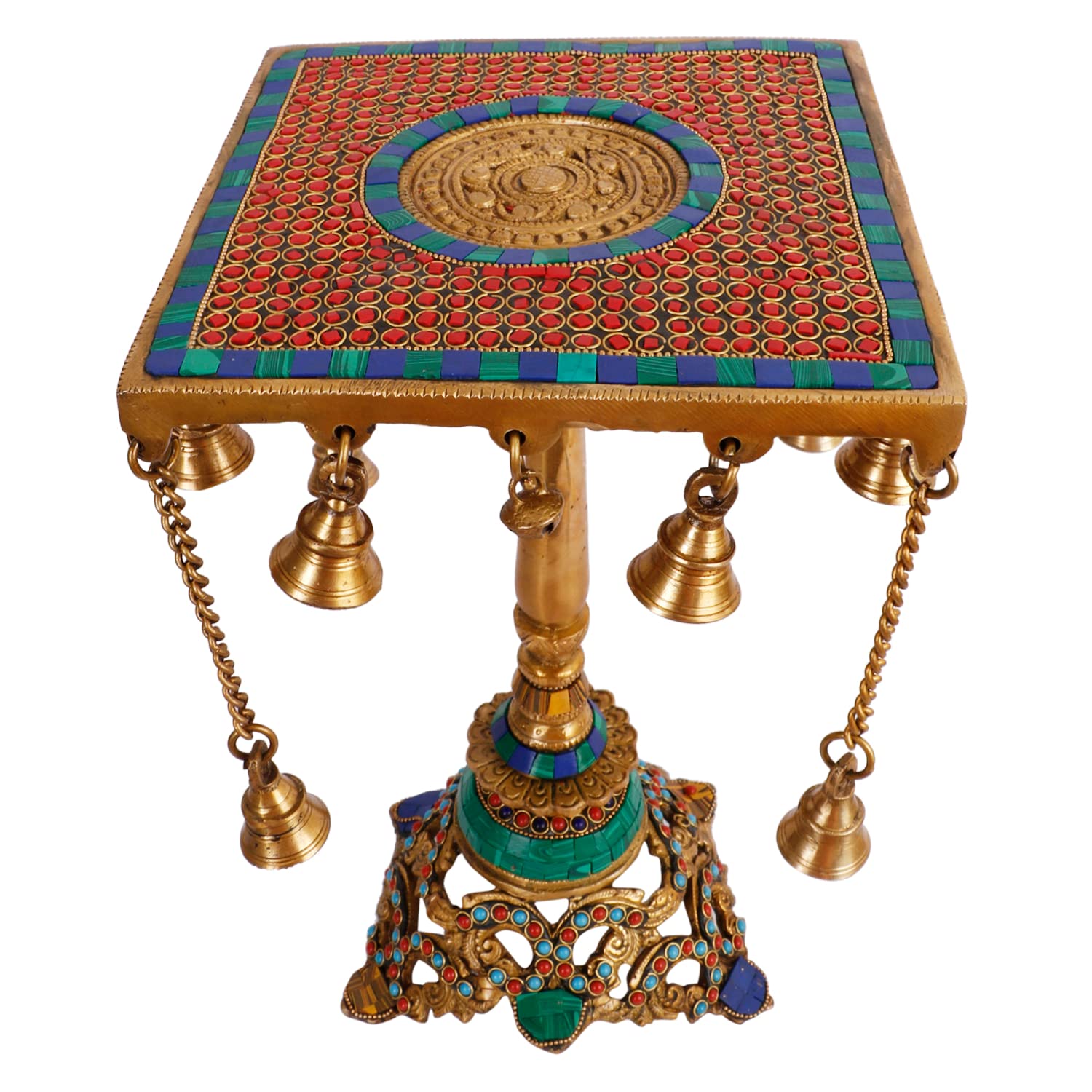 Brass World Brass Traditional Ethnic Table for Idols Multicolor ...
