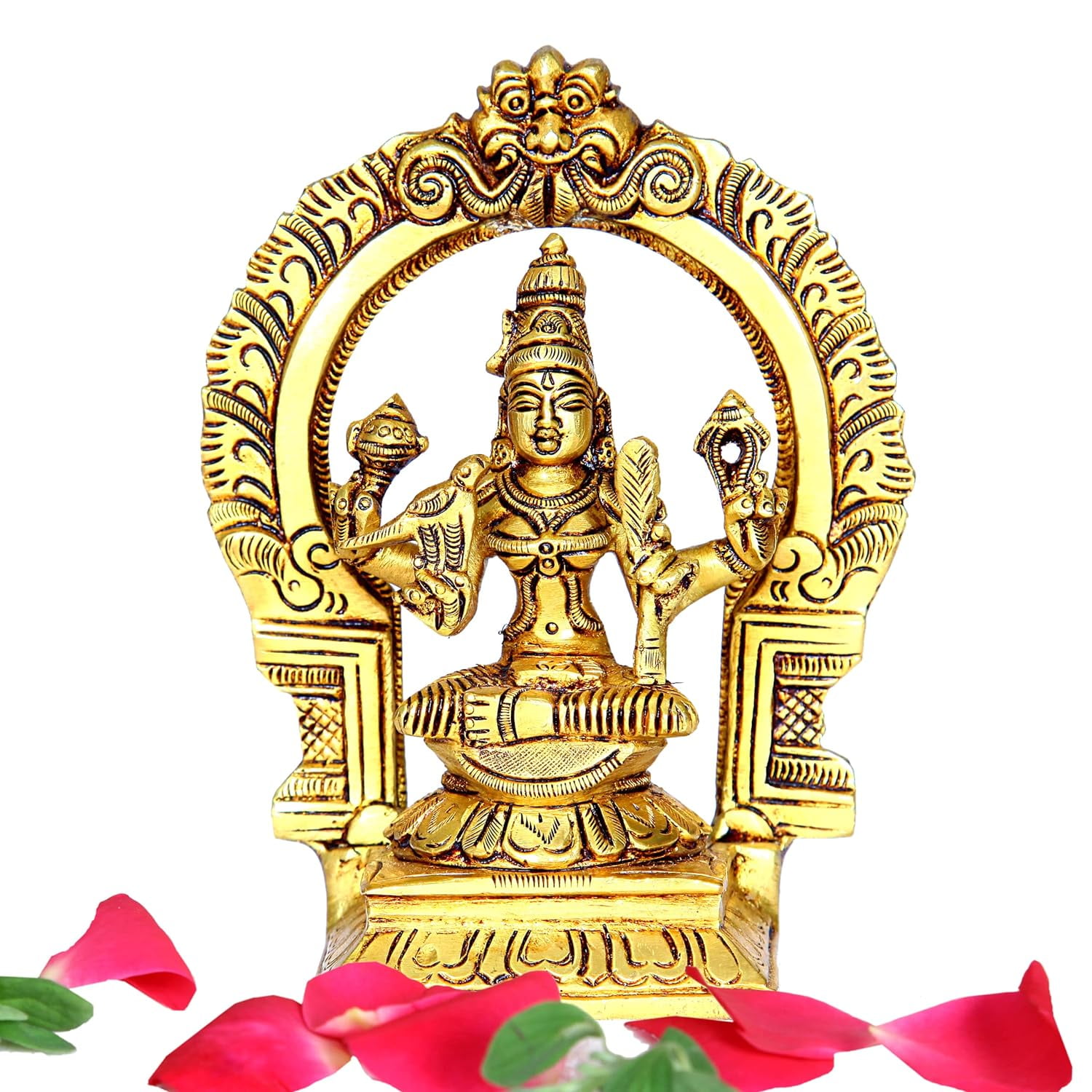Brass World Kamakshi Amman Idol, Handmade Antique Brass Statue, 15cm ...