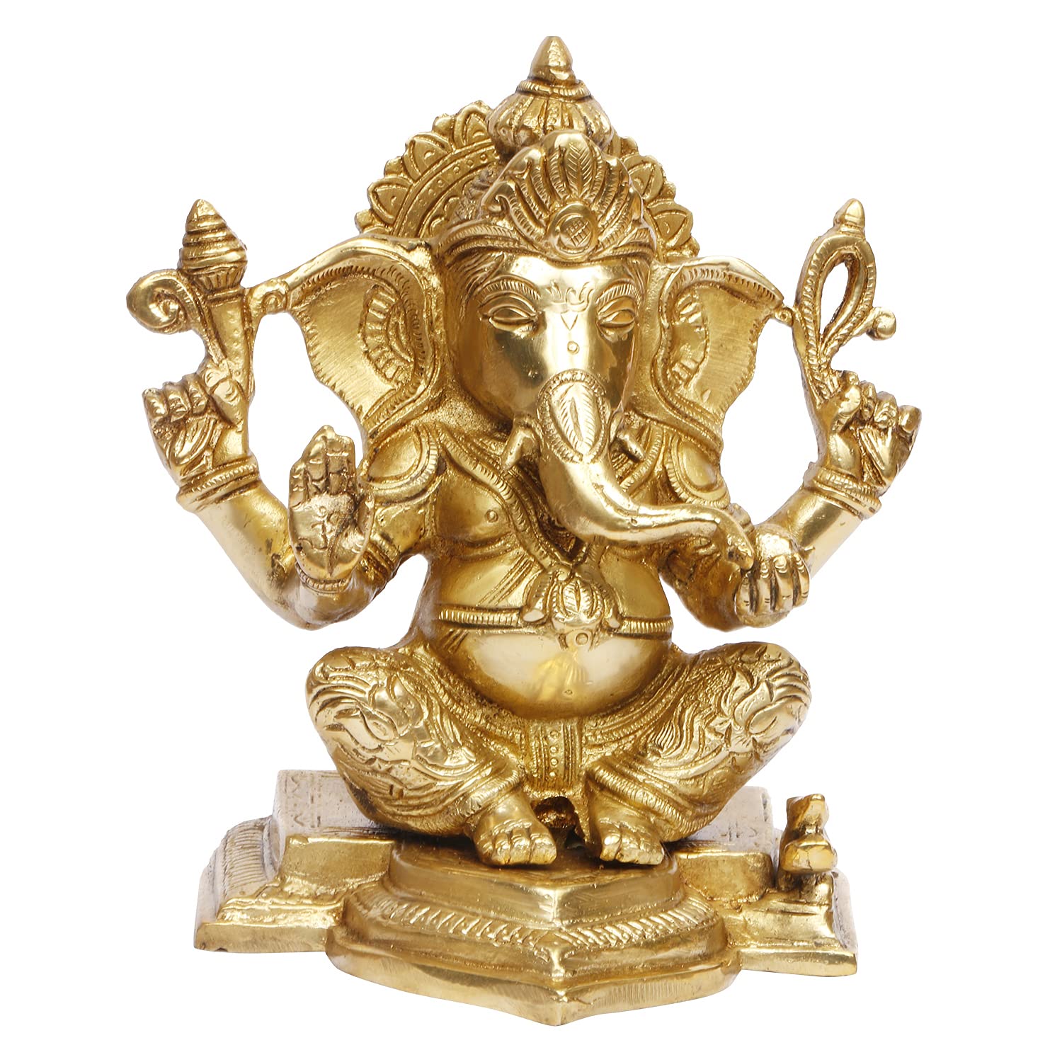 Brass World Lord Ganesha Beautiful Brass Idol Hindu Good Luck God ...