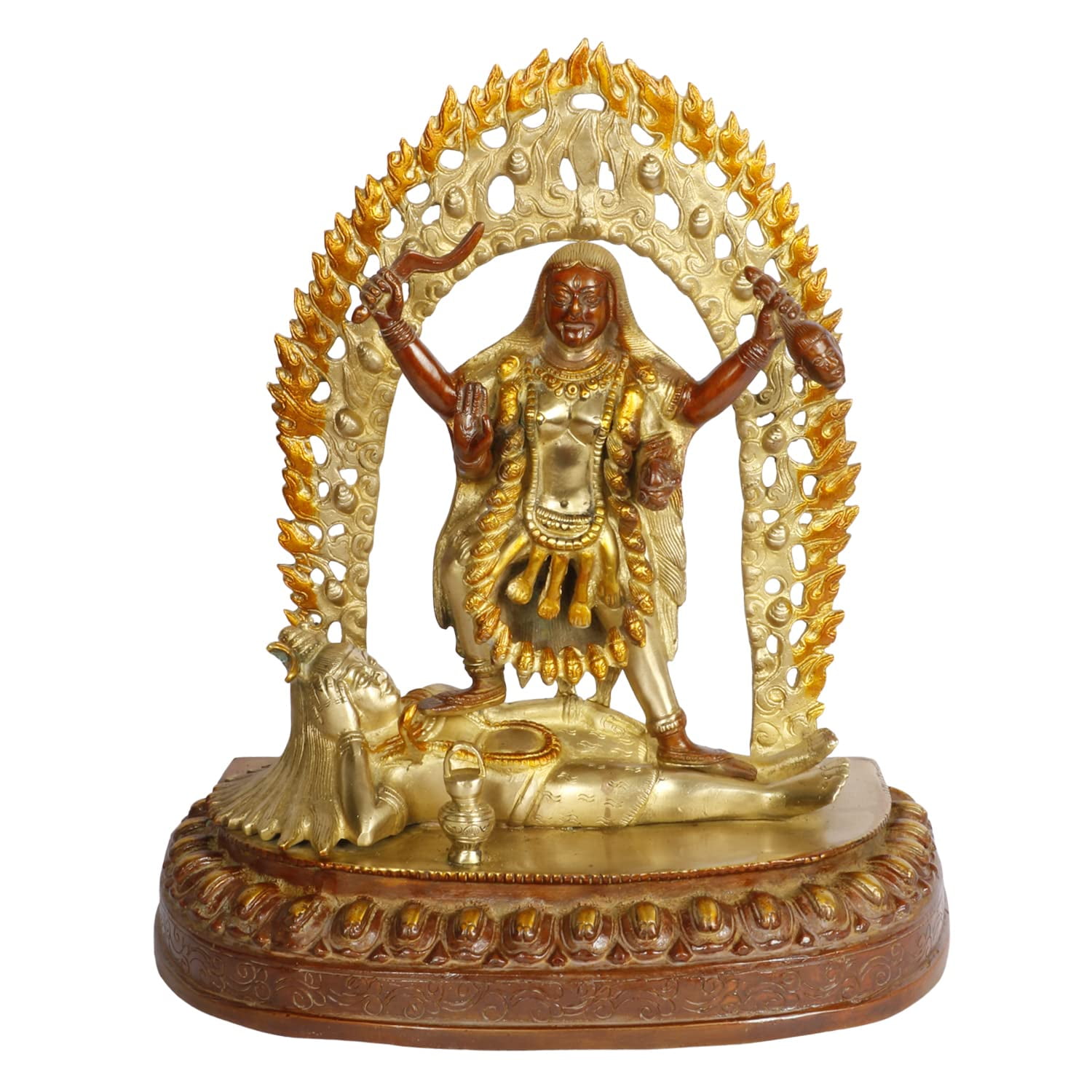 Brass World Maa Kali Statue Brass Goddess Kalika Kaali with Shiva Idol ...