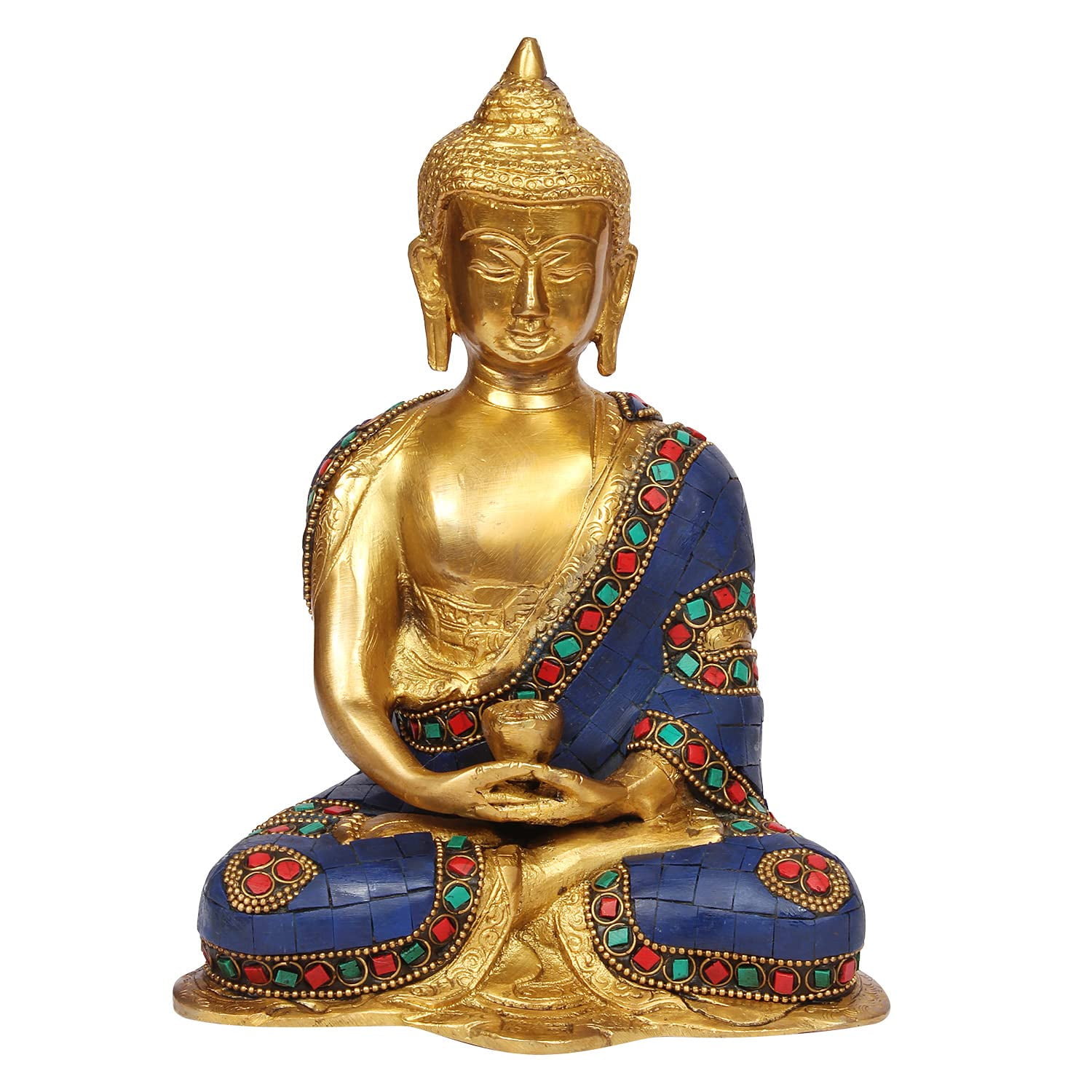 Brass World Multicolor Brass Buddha Meditation/Dhyan Mudra Statue ...