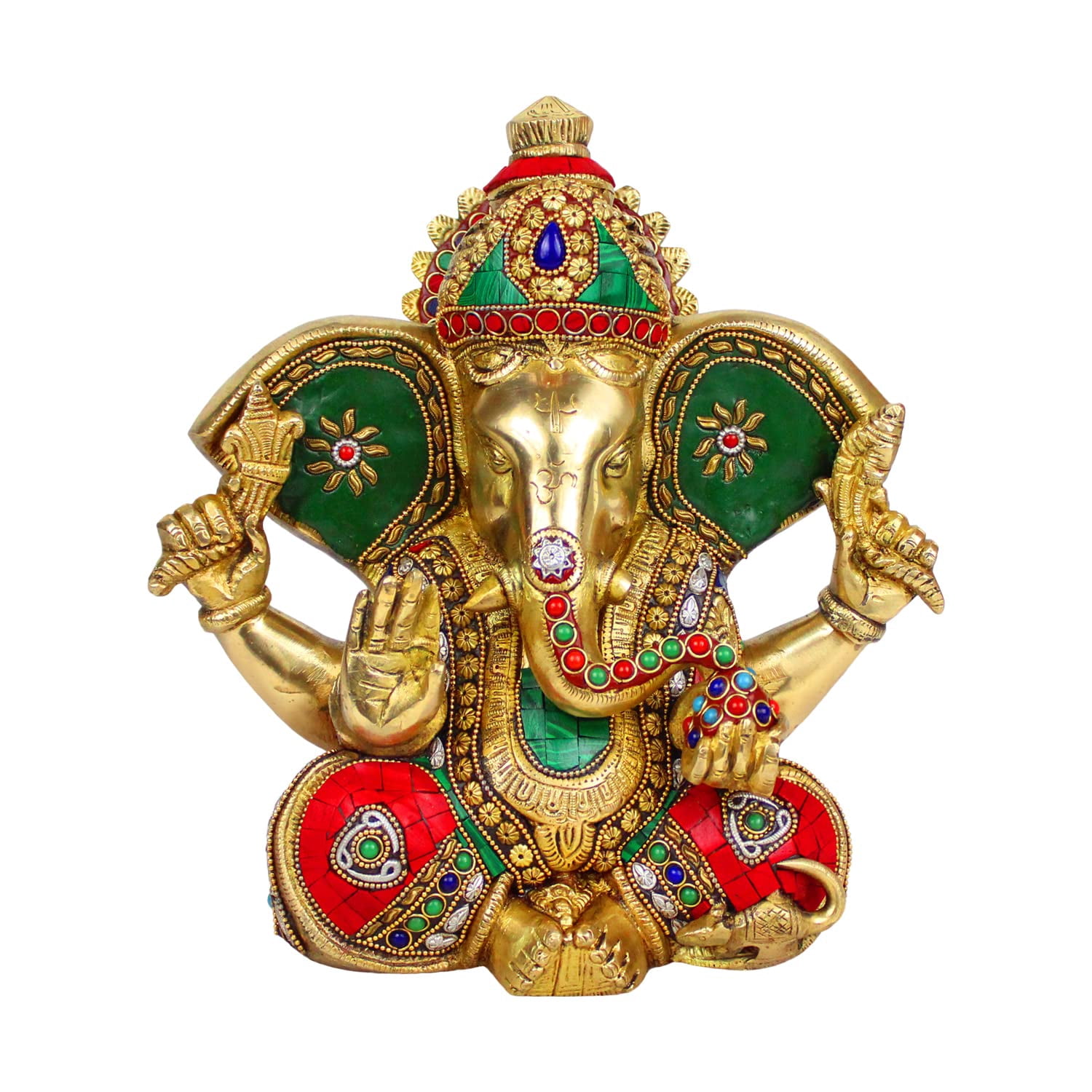 Brass World Brass Multicolor Ganesh Bhagwan Idol Ganesha Statue Ganpati ...