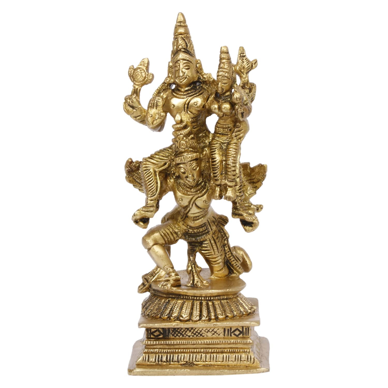 Brass World Brass Vishnu Laxmi Riding on Garuda Vishnu's Vehicle Eagle ...