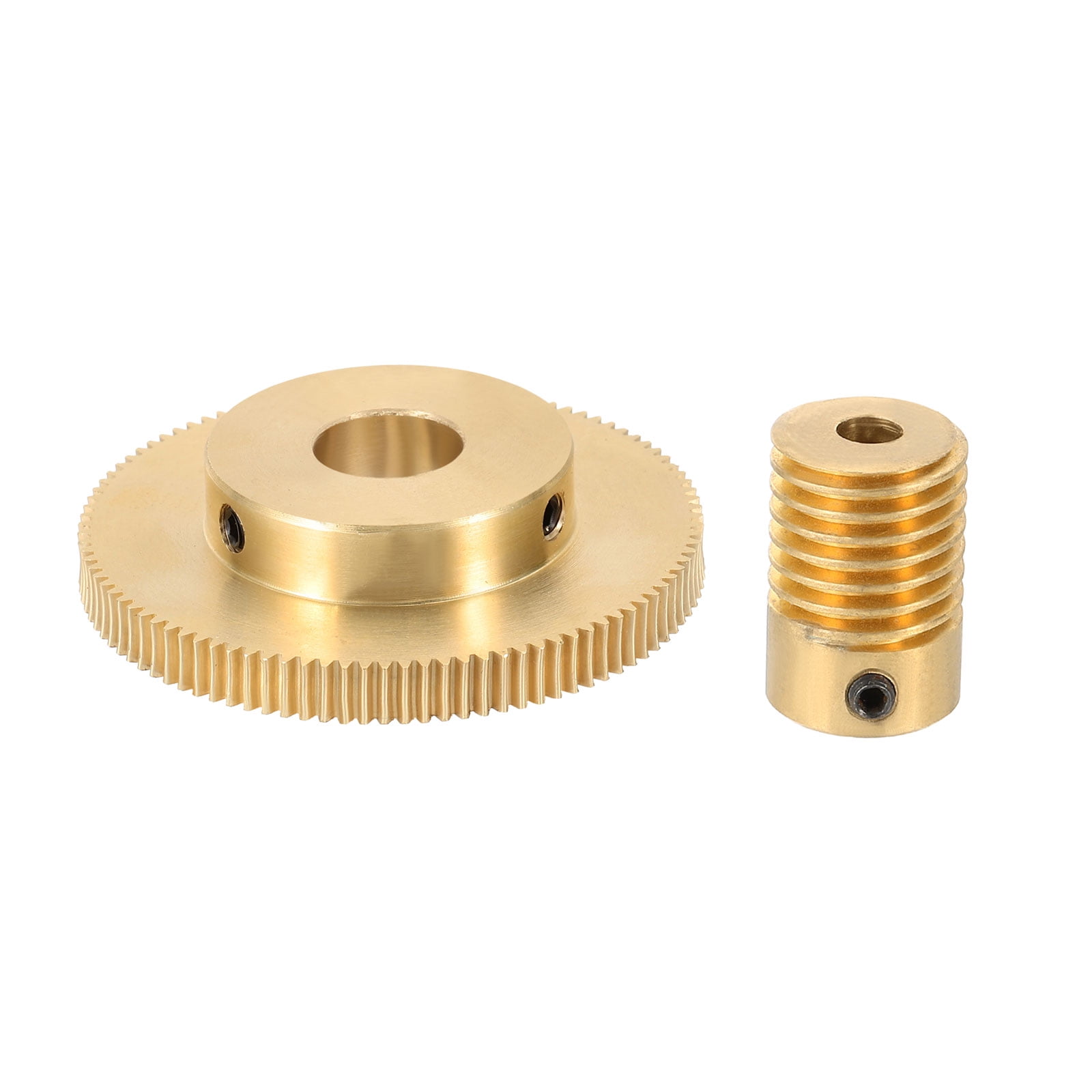 Brass Worm Gear Set 0.5 Module 100:1 Reduction Rate(Gear-12mm Bore, Rod ...