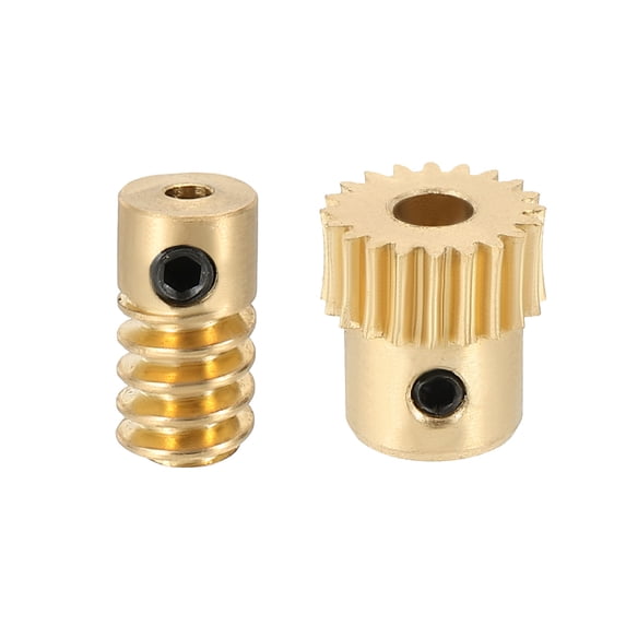 Brass Worm Gear Set 0.5 Module 20:1 Reduction Rate(Gear-4mm Bore, Rod ...