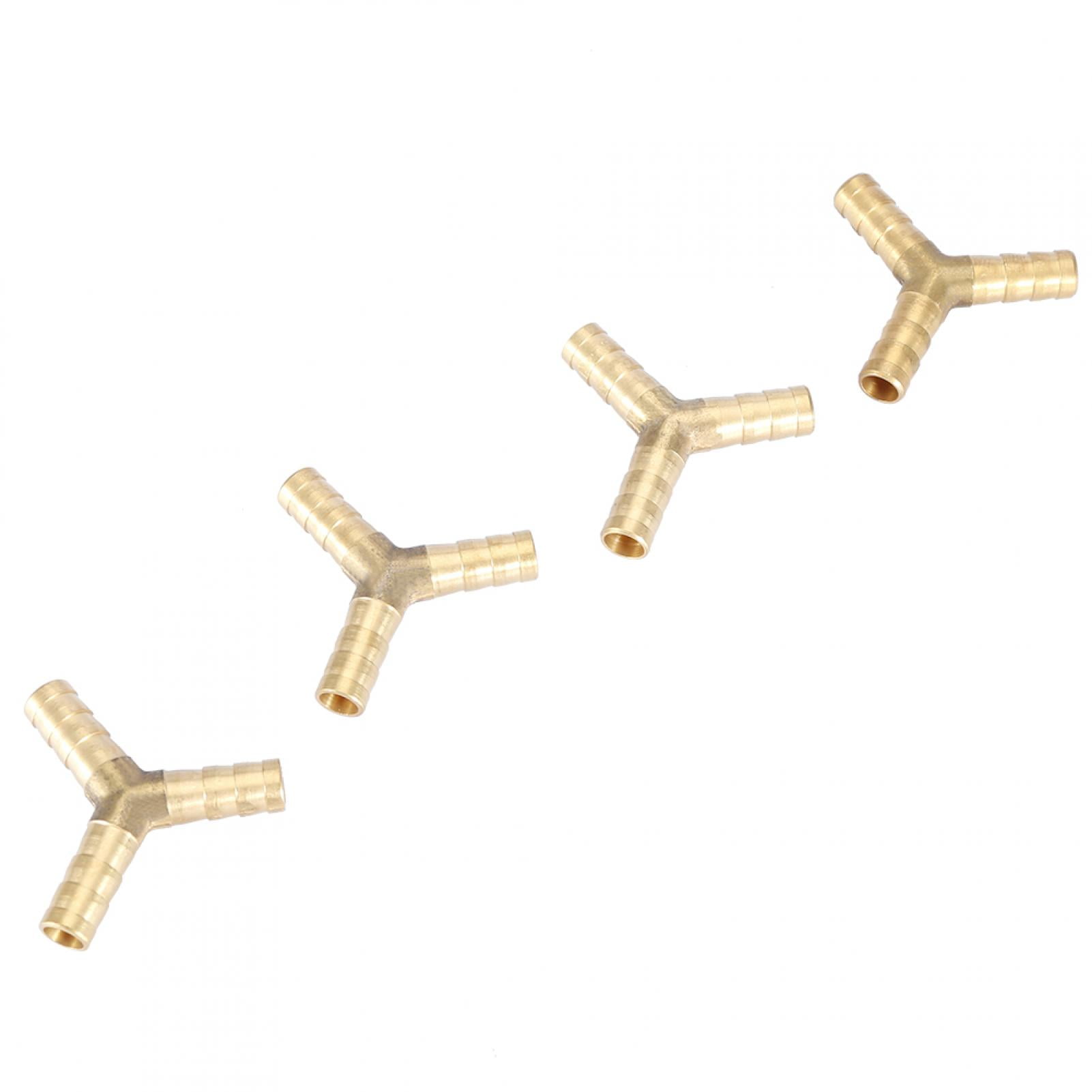 Brass Y 3-Way Hose Barbed Connector Joiner Fitting Air Water Gas OD (8mm,4pcs) - Walmart.com