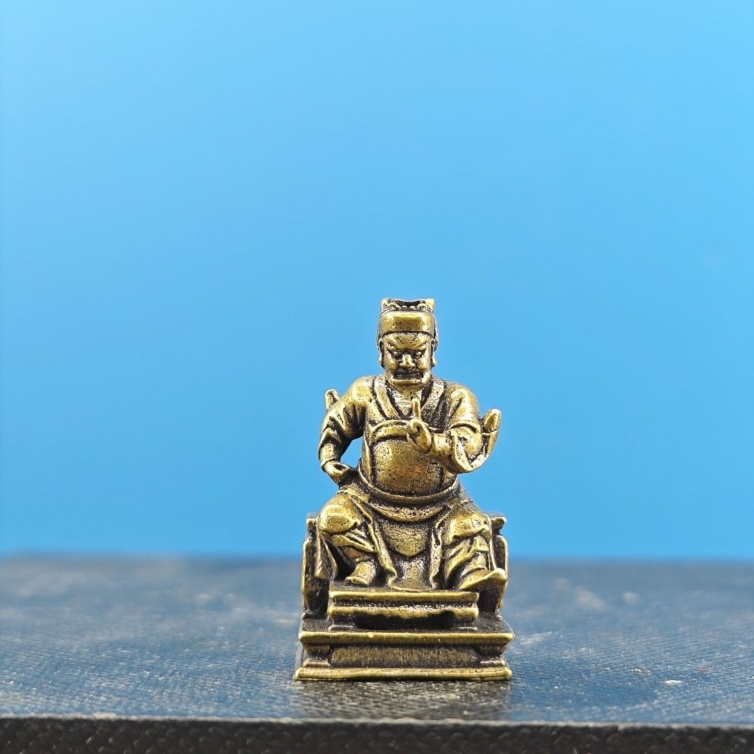 Brass Zhao Gongming Wealth God Figurine Feng Shui Decor Home Altar Car ...