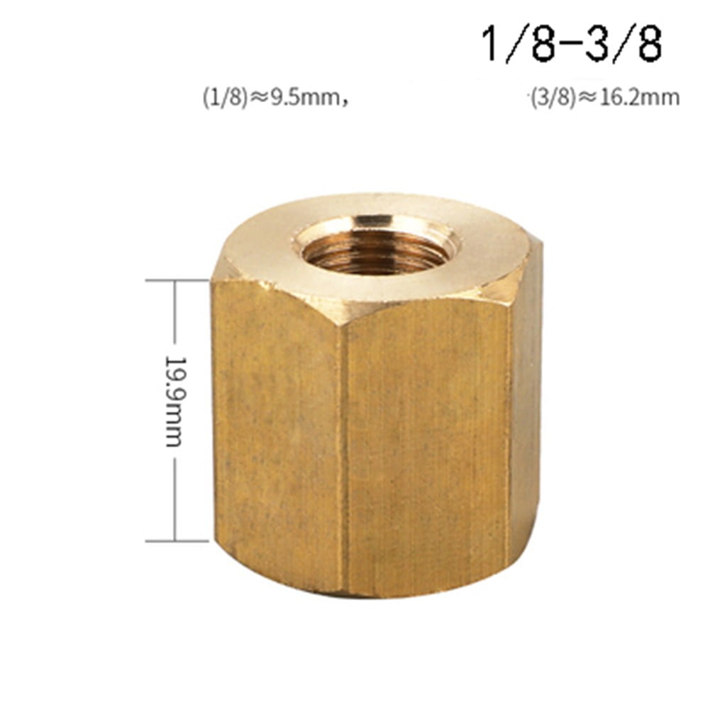Brass hexagon direct internal thread connector 1/8" 1/4" 3/8" 1/2" 3/4 ...