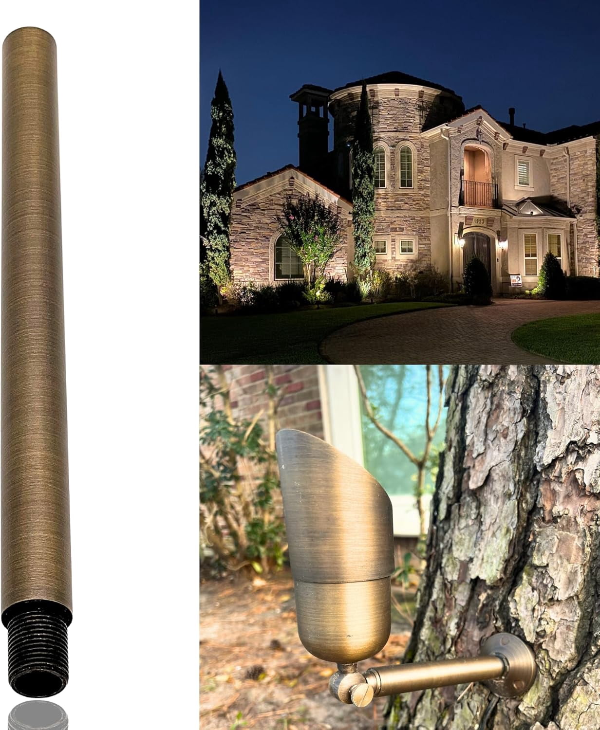 Brass landscape lighting extension lifter - makes spotlights and path ...