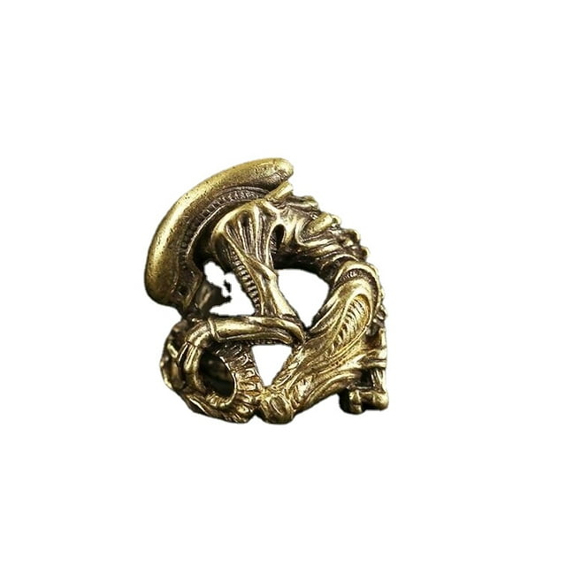 Brass old statue handmade Skeleton Head Alien statue delicate antique ...