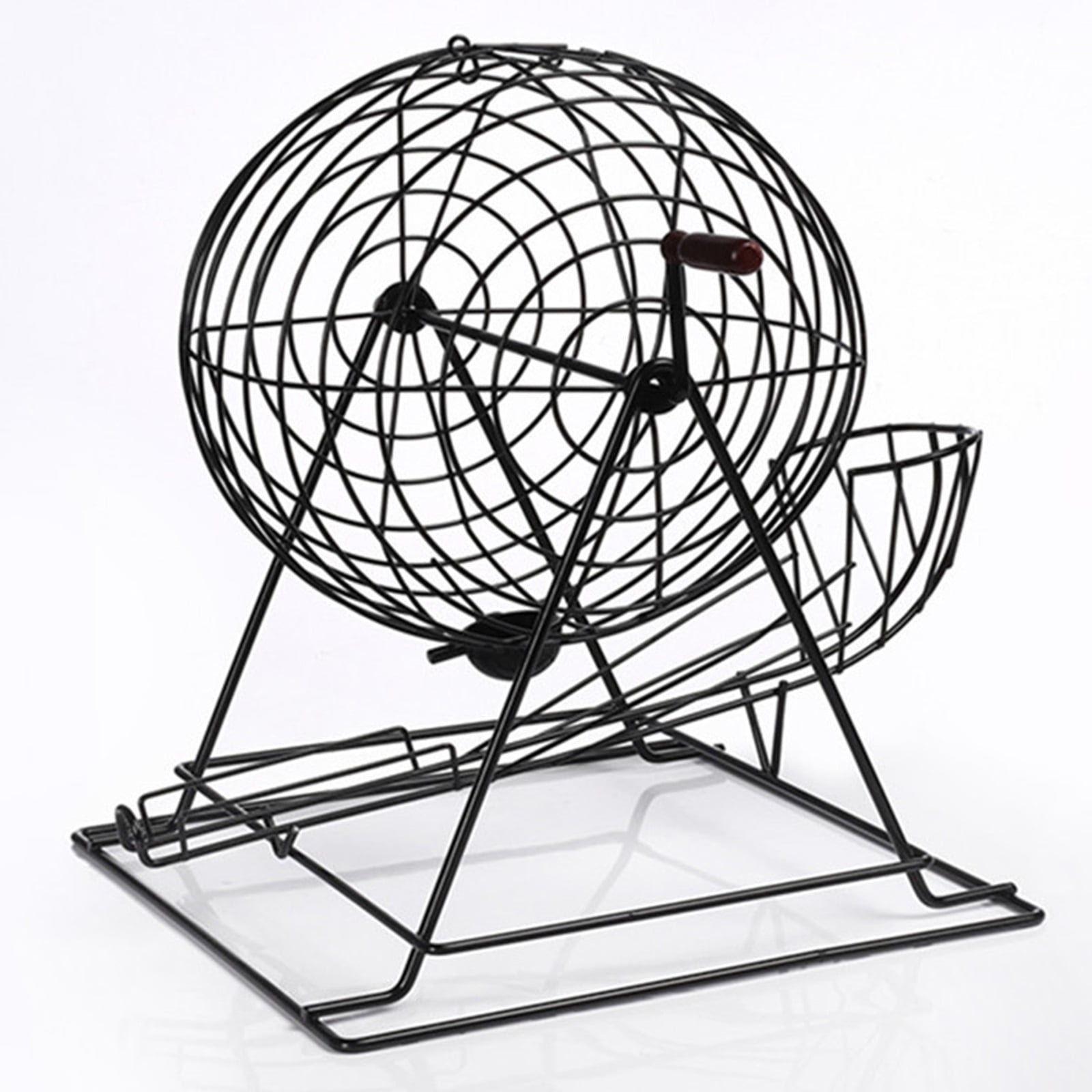 Brass-plated ticket poker raffle drum spinning lottery with wooden ...