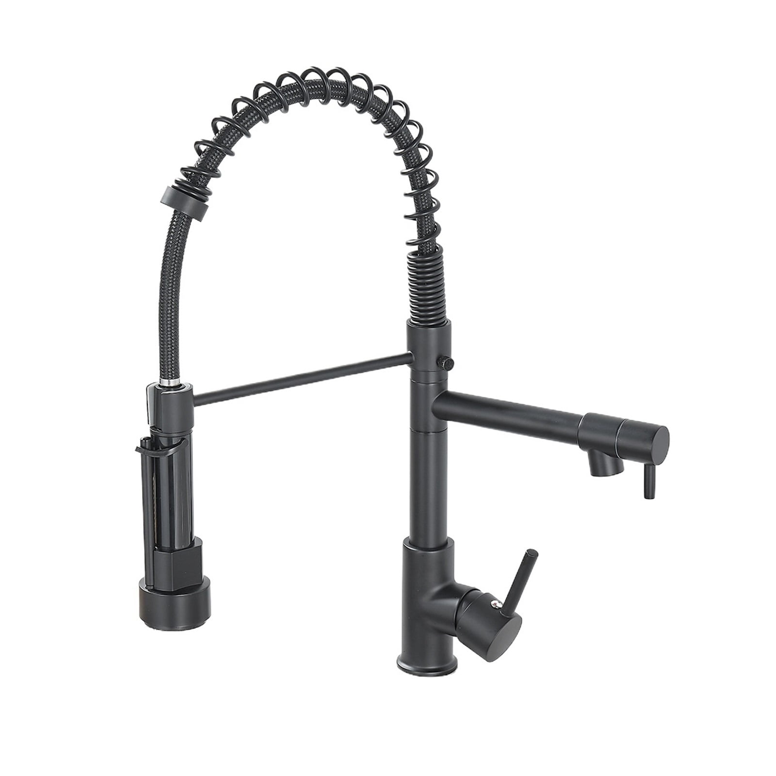 Brass pull-out kitchen sink double outlet hot and cold water countertop ...