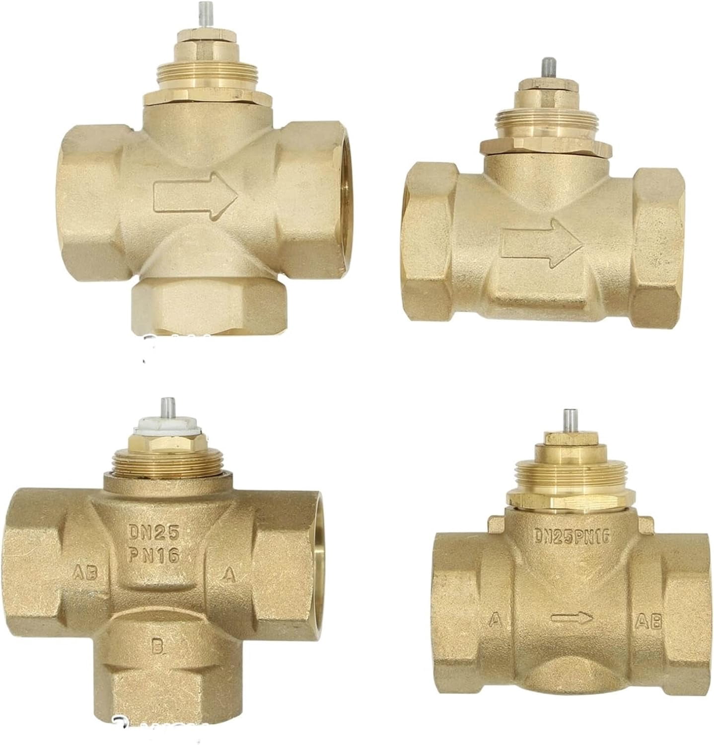 Brass three-way valve two-way valve DN15 DN20 DN25 M30X1.5 M28X1.5 1Pcs ...