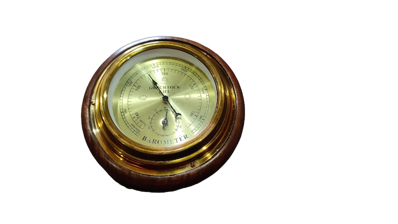 Brass wood Barometer two in one - Walmart.com