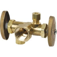 BrassCraft 1/2 In. F X 3/8 In. OD X 3/8 In. OD Rough Brass Dual Outlet ...