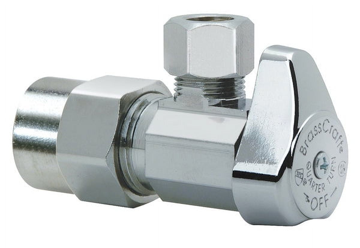 BrassCraft 1/2 in. CPVC X 3/8 in. Compression Brass Angle Stop Valve ...