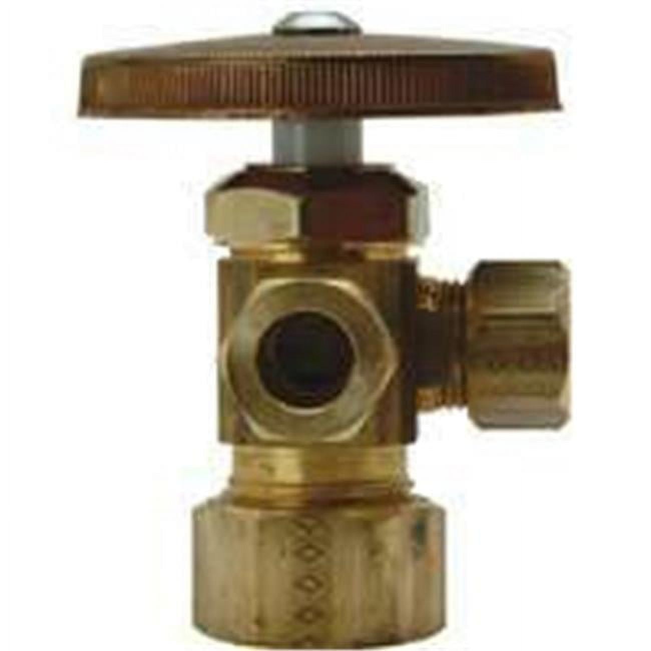 BrassCraft CR1901LRX R1 Stop Valve, 1/2 x 3/8 x 3/8 in Connection, Compression, 125 psi Pressure ...