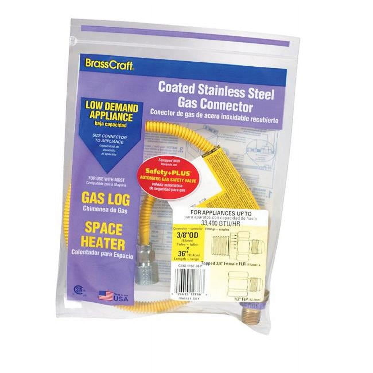 Brasscraft-Gas Connectors CSSL115R-36 P 0.37 in. Female Flare Excess ...