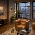 Brassed Gold Triple Spot Floor Lamp with Rotary Switch and Cone Base ...