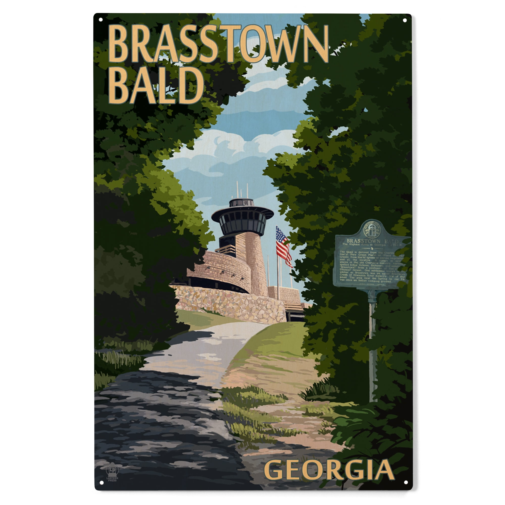Brasstown Bald, Georgia, Trail Scene Birch Wood Wall Sign (10x15 Rustic ...