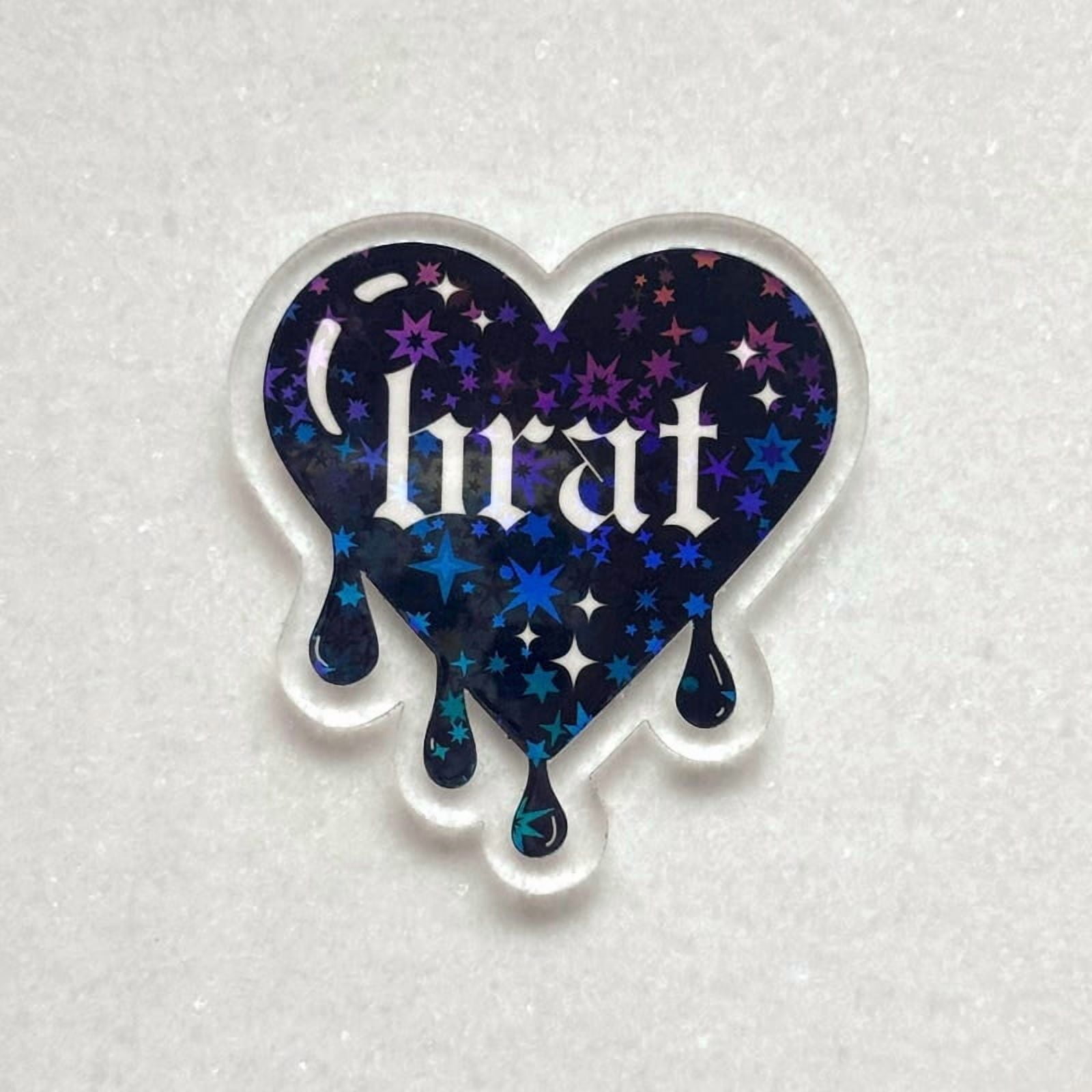 Brat Gothic Heart Acrylic Flat Back – DIY Phone Grip & Badge Reel ...