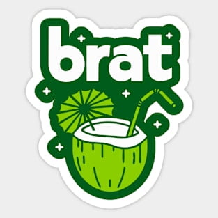 Brat Summer Lime Brat Green Beach Coconut Tree Text Sticker Phone Decal ...