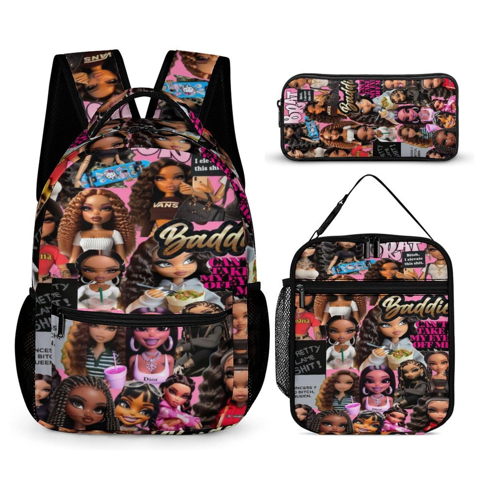 Brat-Z0 Backpack Set with Pocket Backpacks with Pencil Case & Lunch Bag ...
