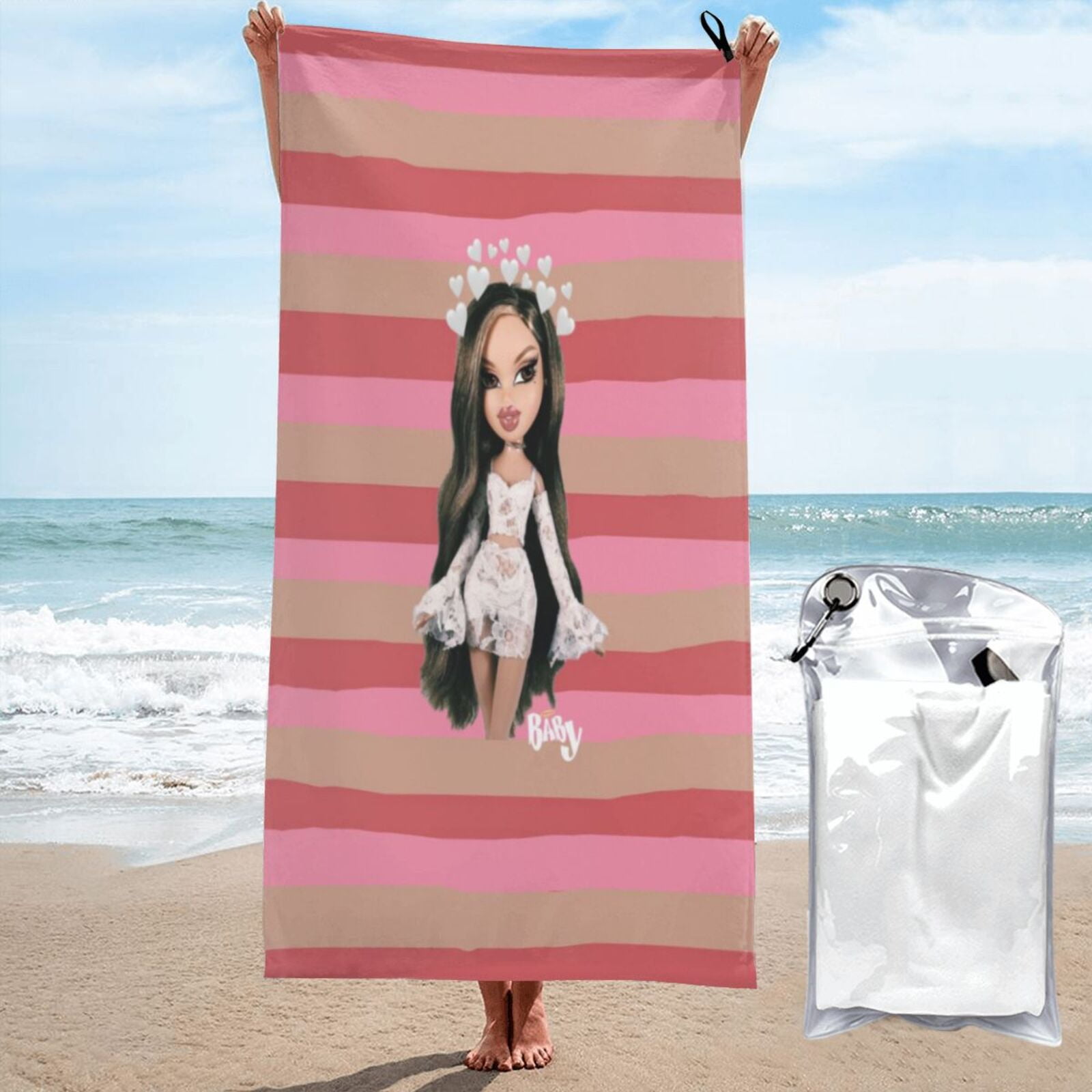 Brat-Z0 Beach Towel Anti-Sand Beach Towel, Large Bath Towel Soft ...
