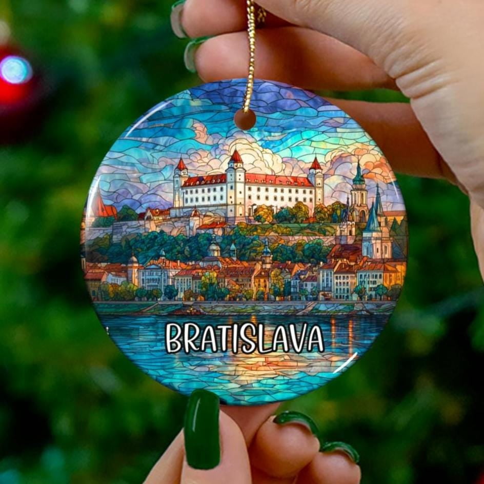 Bratislava Slovakia Ornament, Stained Glass Style, Unique Souvenir ...