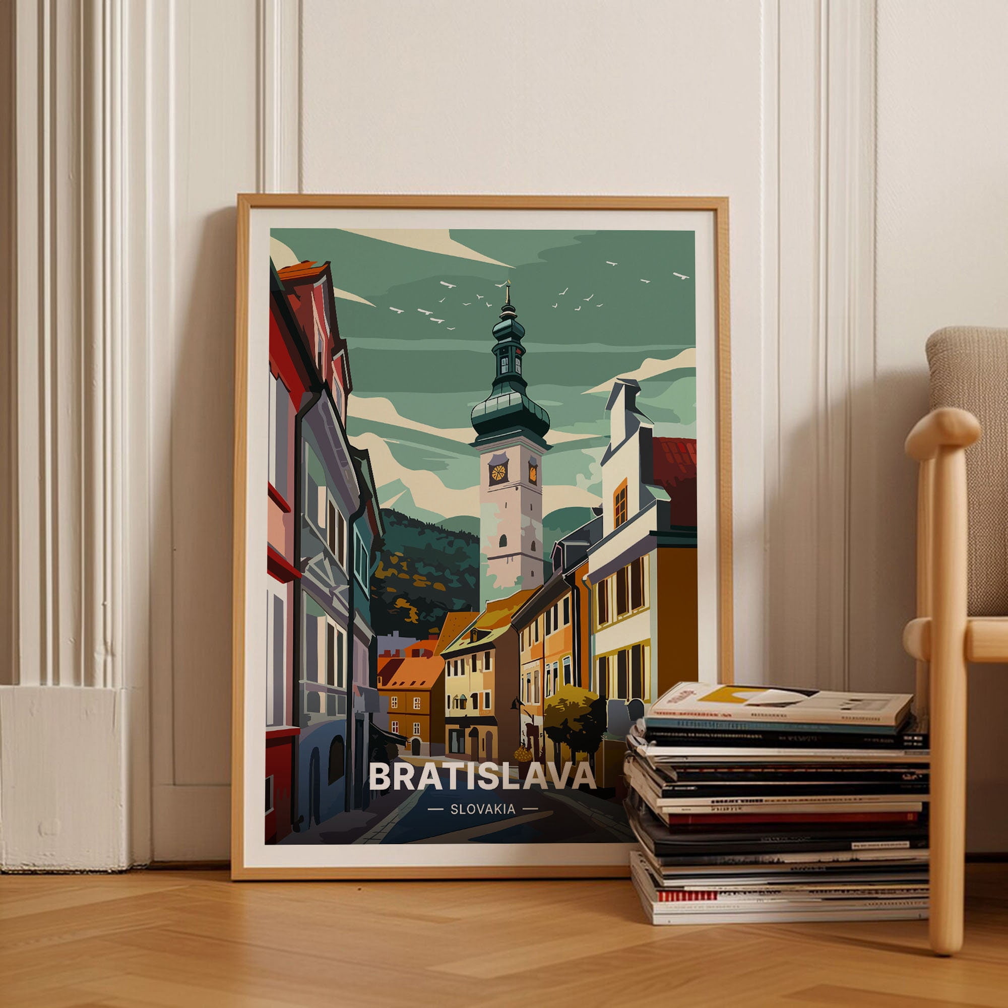 Bratislava Travel Poster Slovakia Cityscape Wall Art European ...