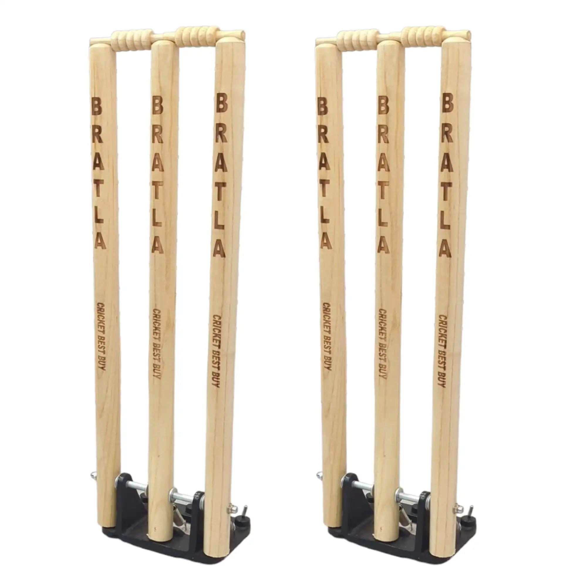 Bratla Cricket Spring Back Return Wicket Stumps Pro Metal Base Multi ...