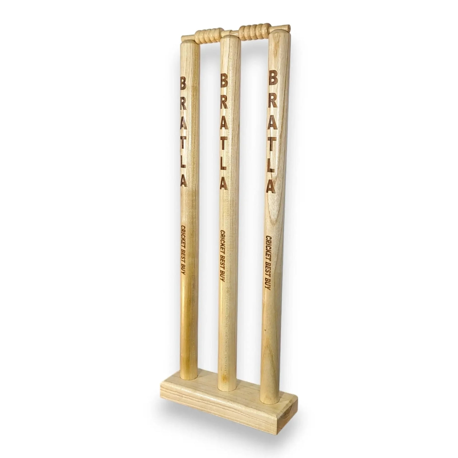 Bratla Cricket Wicket Stumps Multi-Surface Placement with Wood Base ...