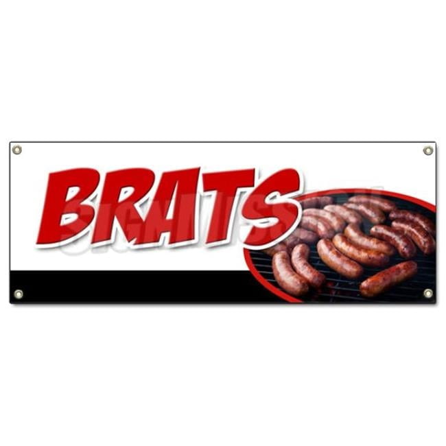 Brats Banner Sign - Bratwurst Beer Wisconsin Cheese Grilled Battered ...