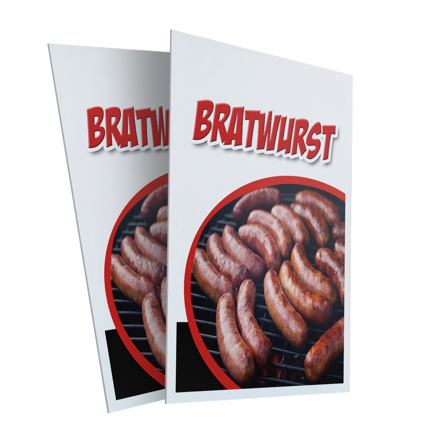 Bratwurst (2-PACK) 24" x 36" Plastic Signs | Sign Insert 4mm Corrugated ...