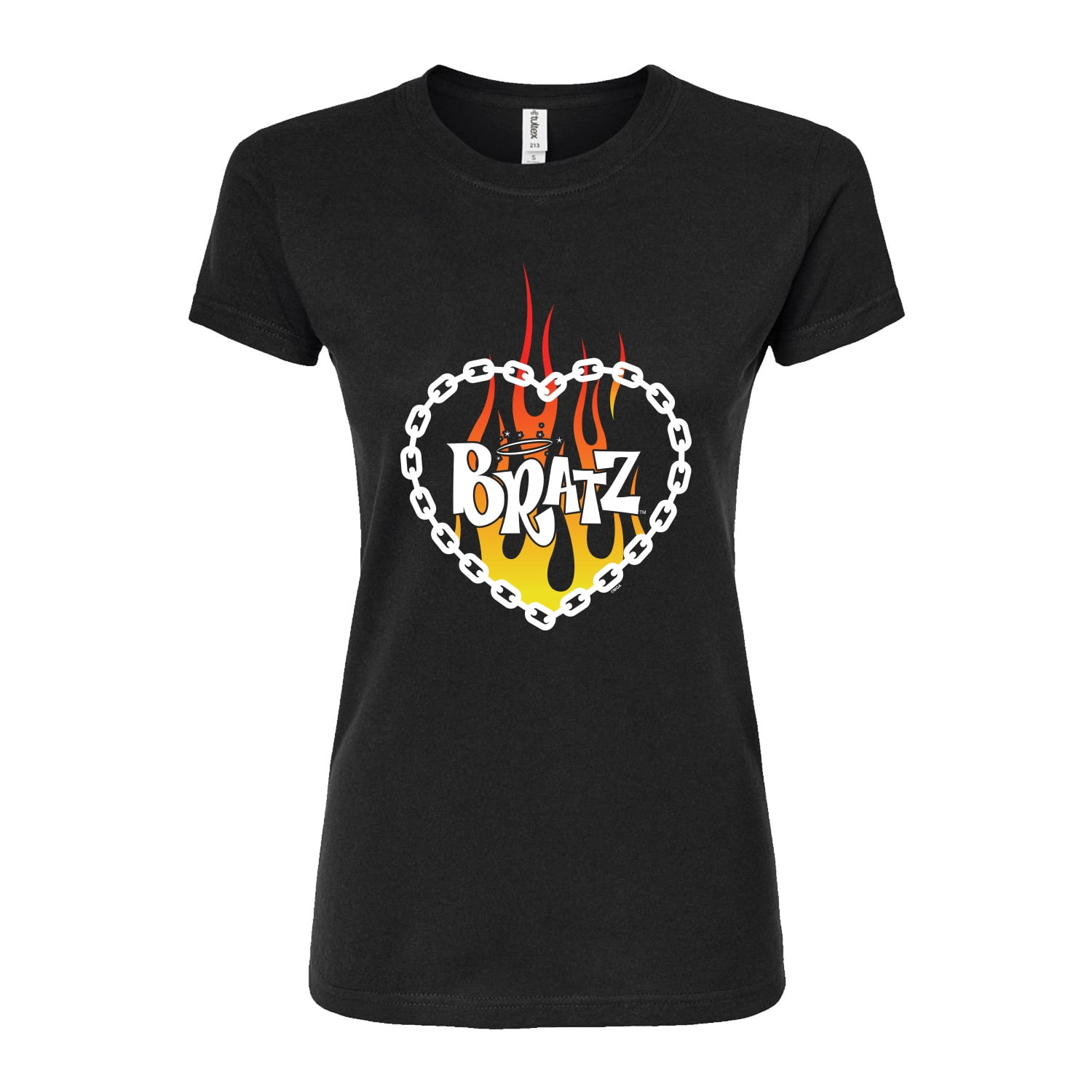 Bratz - Falme Logo - Chain Link Heart - Juniors Fitted Graphic T-Shirt ...