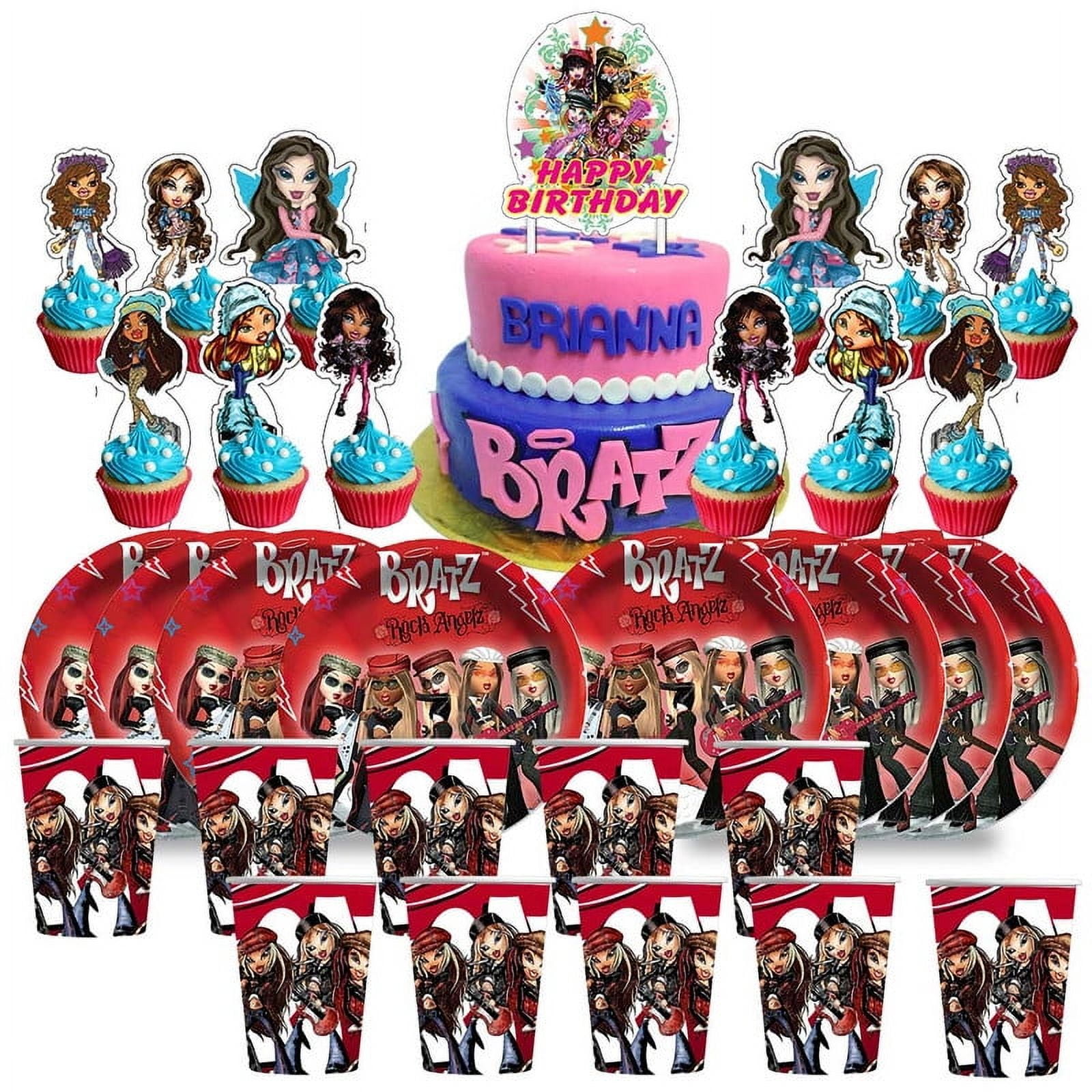 Bratz Girls Birthday Cups Party Supplies Plates Fans Decorations Cake ...
