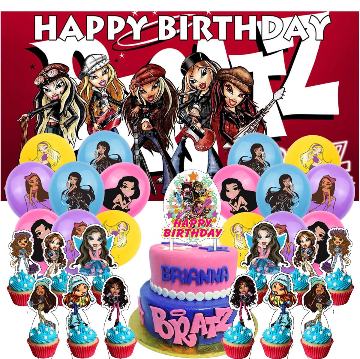Bratz Girls Birthday Set Party Decor Decorations for Kids Supplies Kit ...