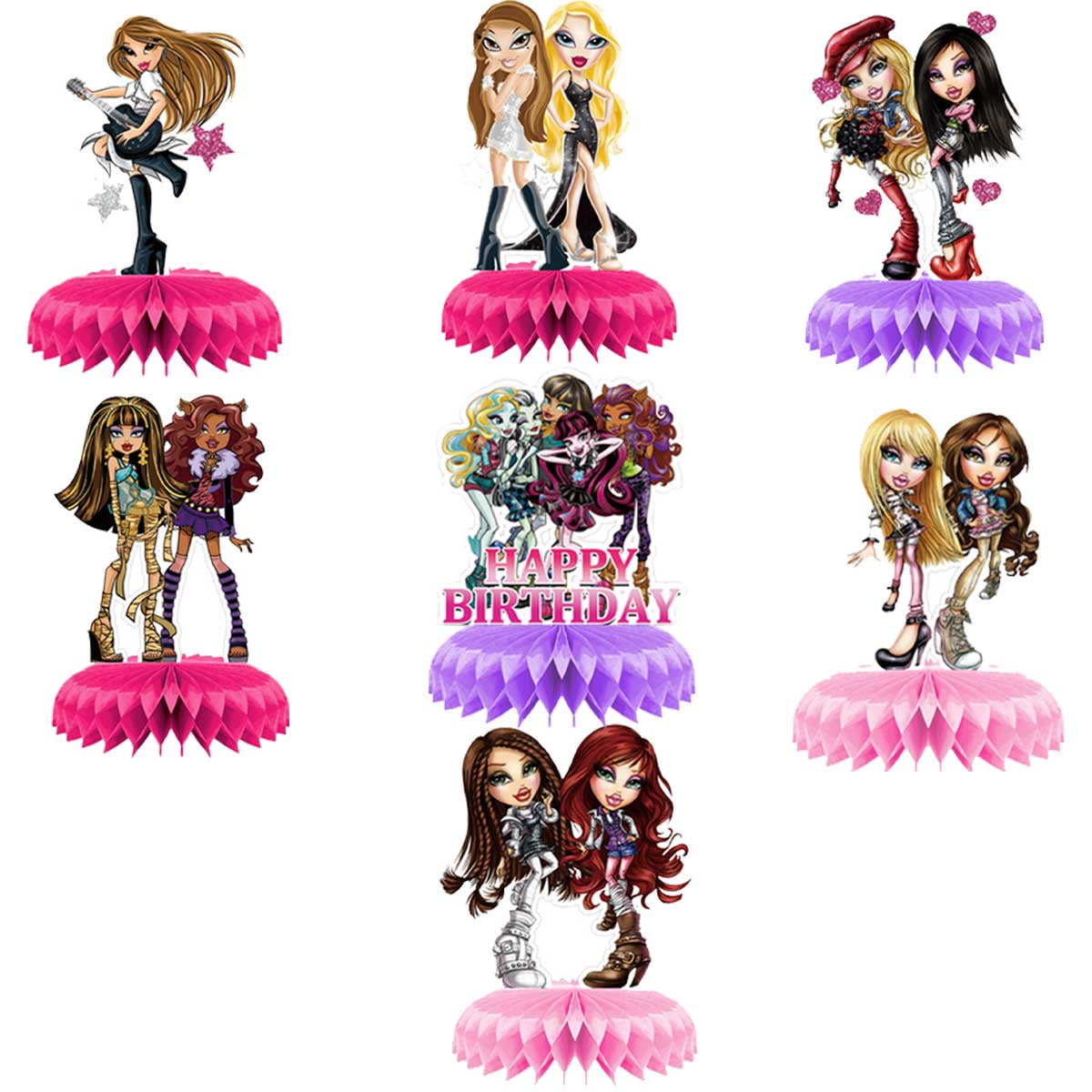 Bratz Girls Honeycomb Centerpieces Table Toppers Decorations for ...