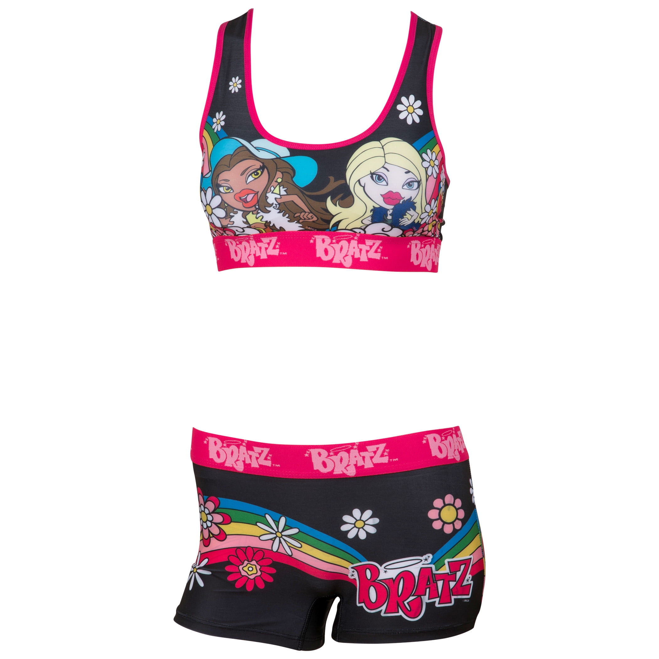 Bratz Girls Sports Bra and Boyshort Panty Set-Large - Walmart.com