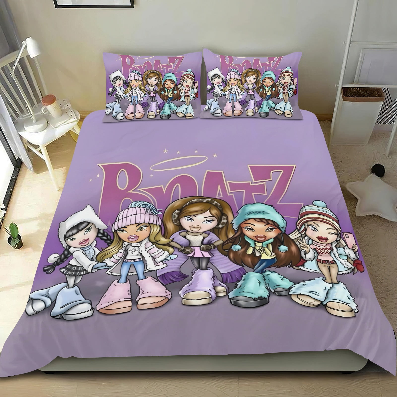 Bratz Girls Themed Bed Sheet Set Three Piece Set 53x79 Inches ...