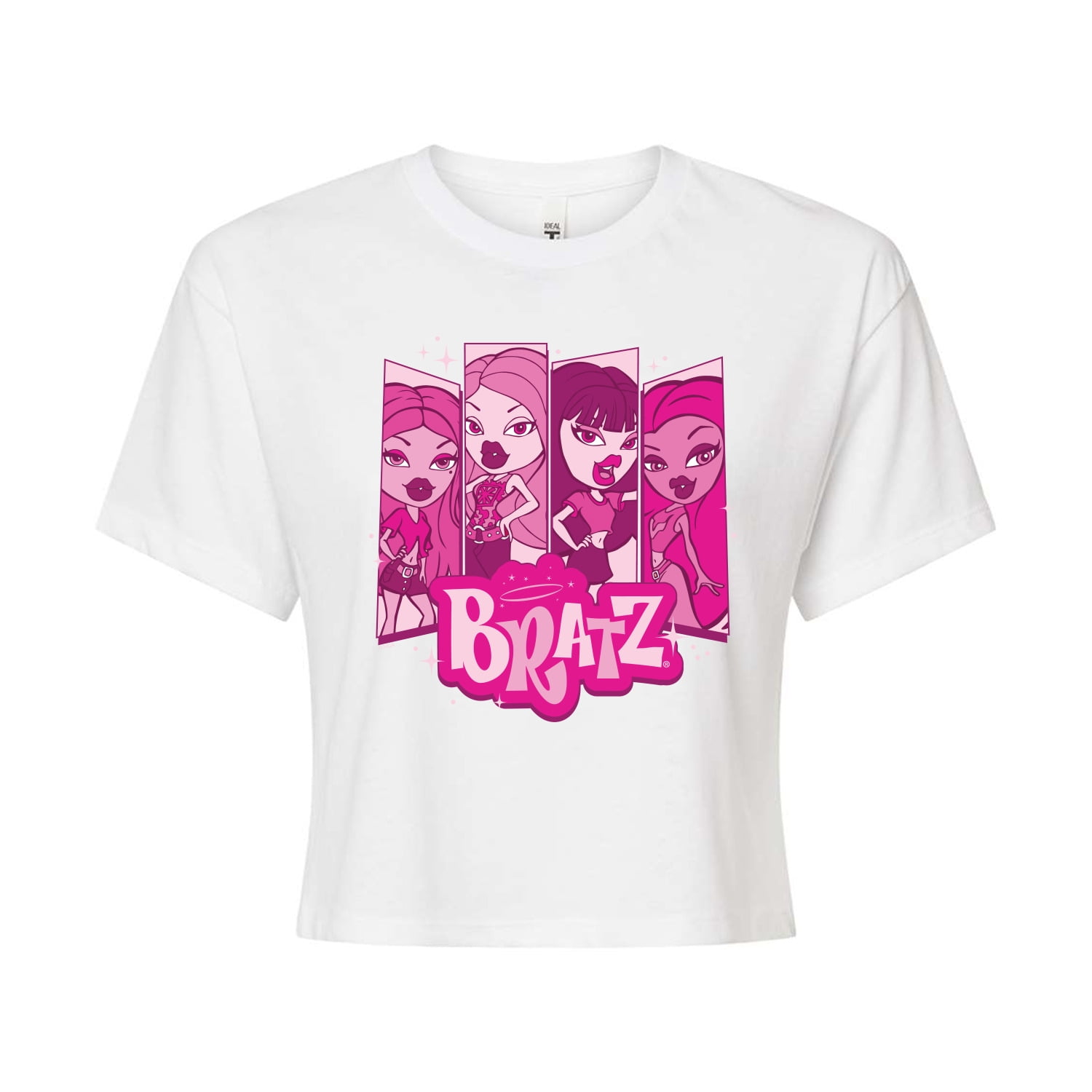 Bratz - Logo - Yasmin Cloe Jade Sasha - Junior's Cropped Tee - Walmart.com