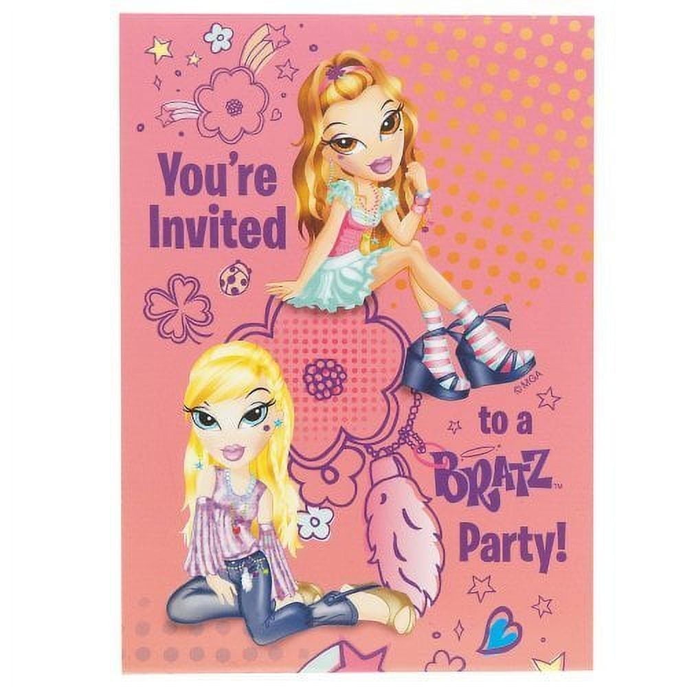 Bratz 'Lucky and Charmed' Printed Invitations for Party, 8 Count ...