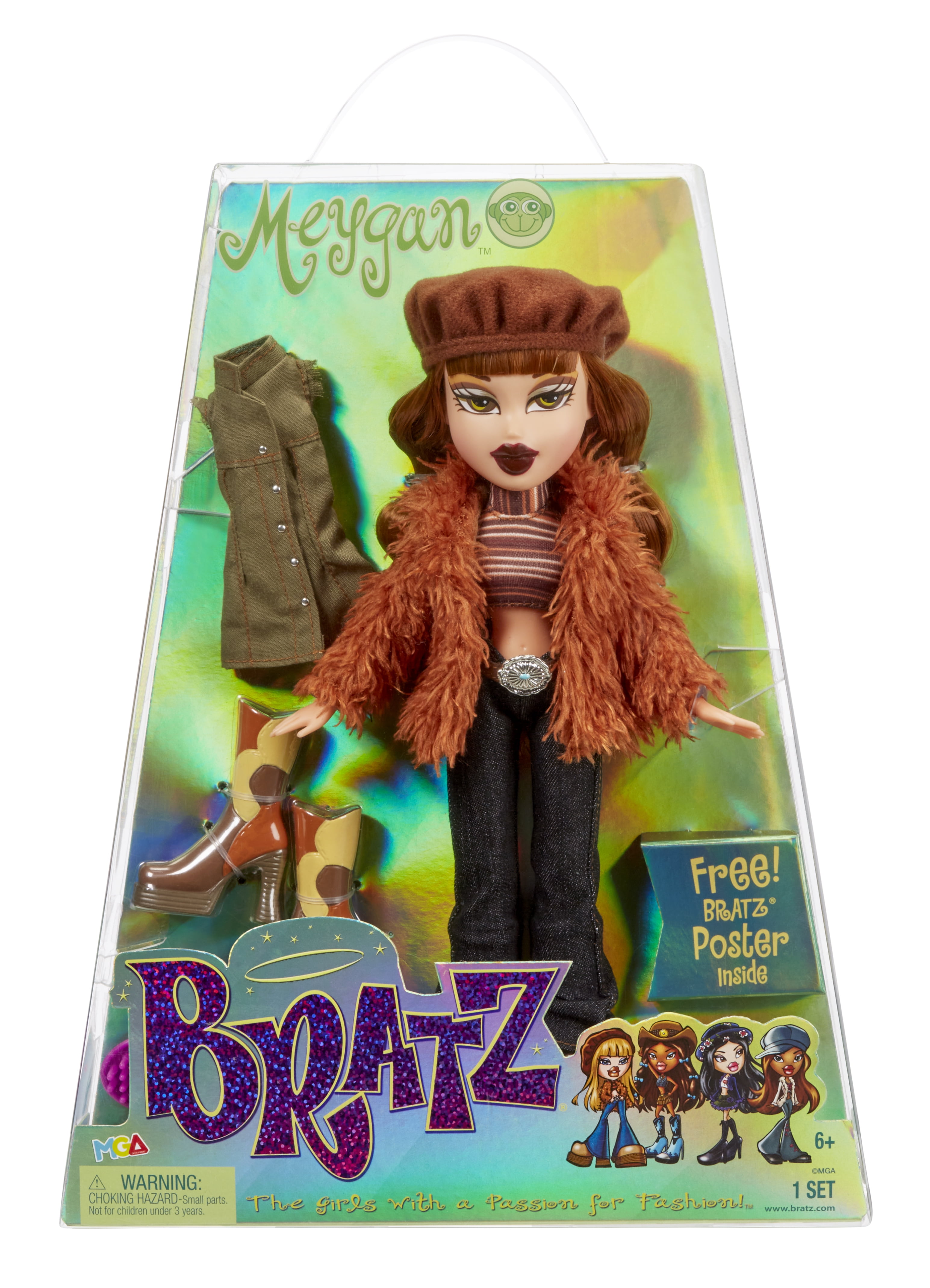 Bratz Original Fashion Doll Meygan with 2 Outfits and Poster - Walmart.com