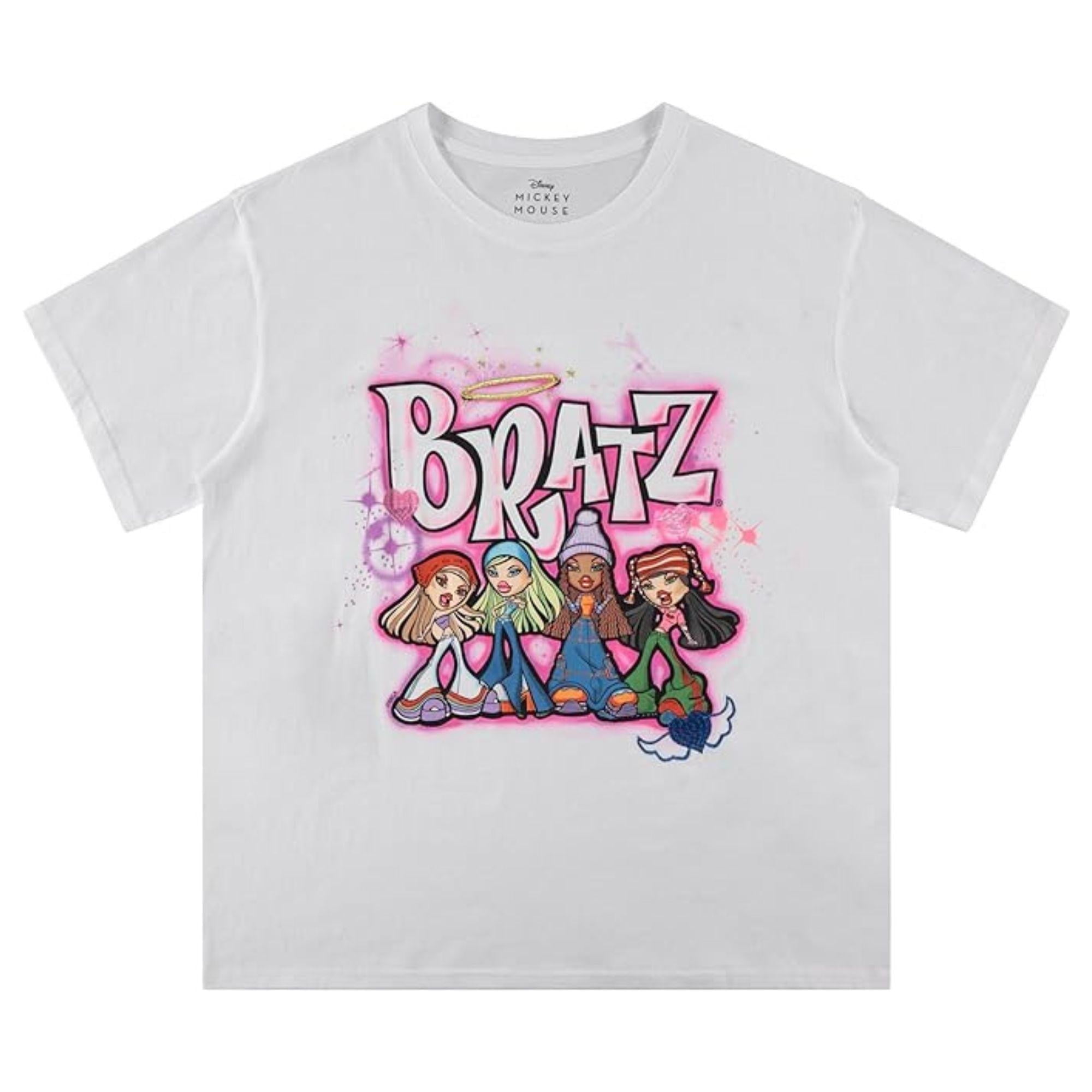 Bratz Women's Shirt, Graphic Print Cartoon Bratz Dolls T-Shirt White ...