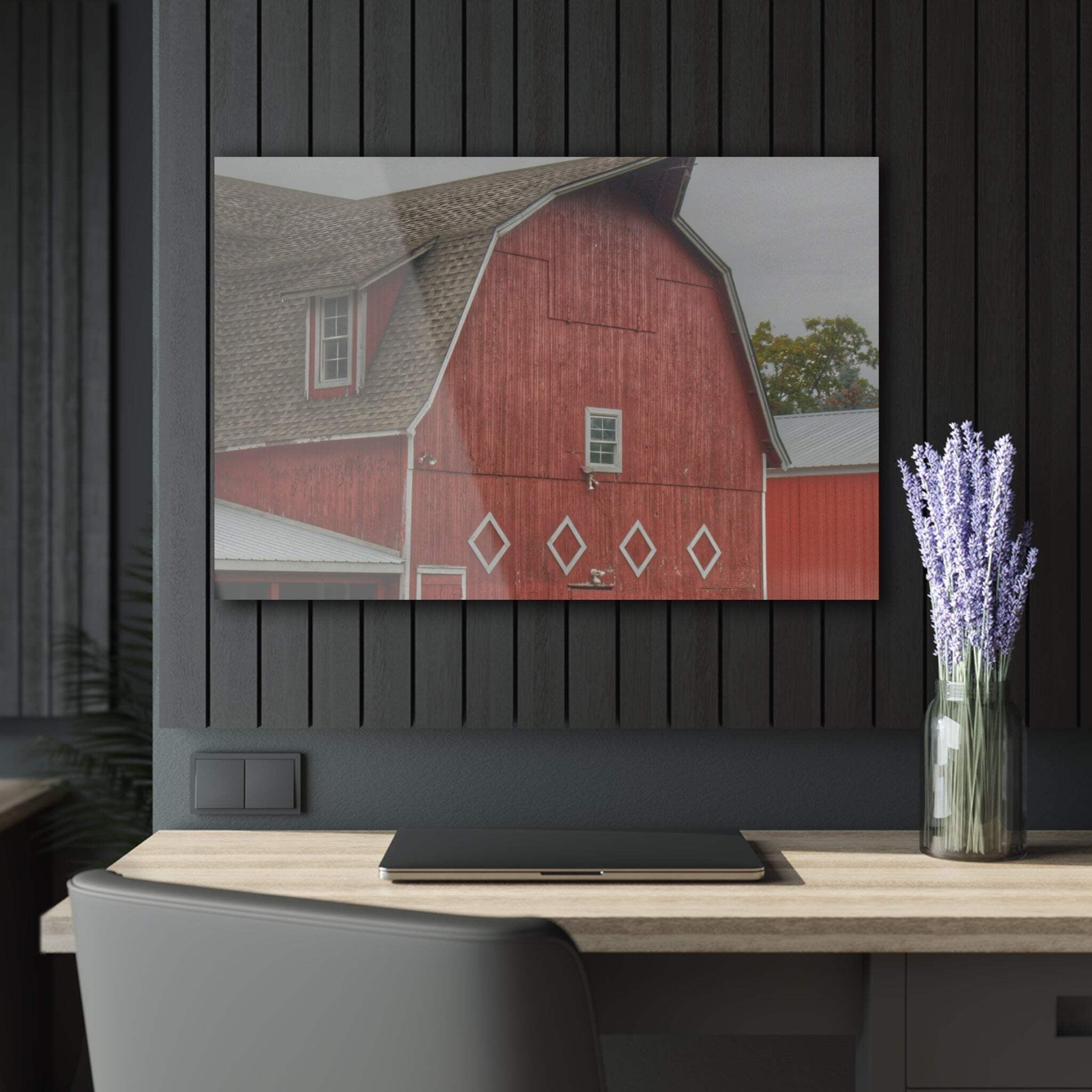 U R There Photography Brauer Road Red Rustic Farmhouse Acrylic Wall ...