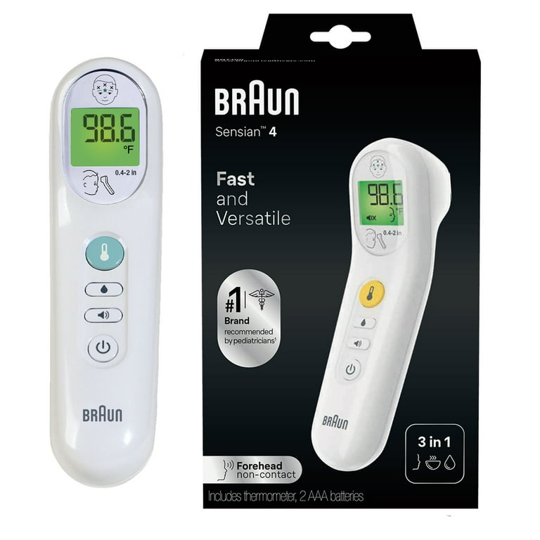 Braun No Touch 3 in 1 Digital Thermometer Suitable for All Ages BNT100US White