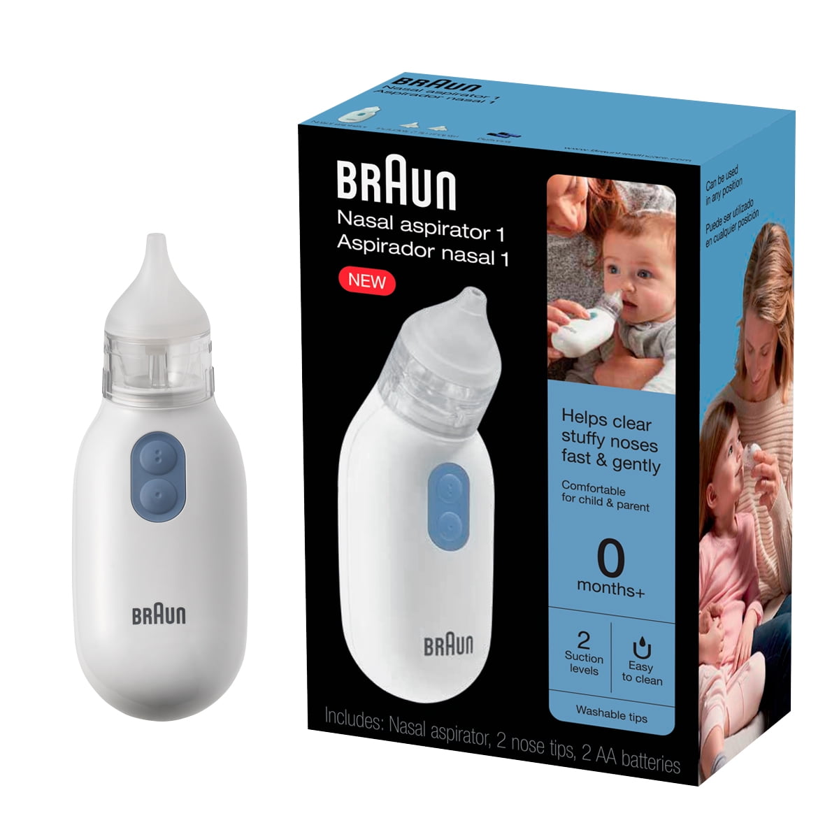 Braun Electric Nasal Aspirator for Newborns, Babies and Toddlers, BNA100US HSA/FSA Eligible ...