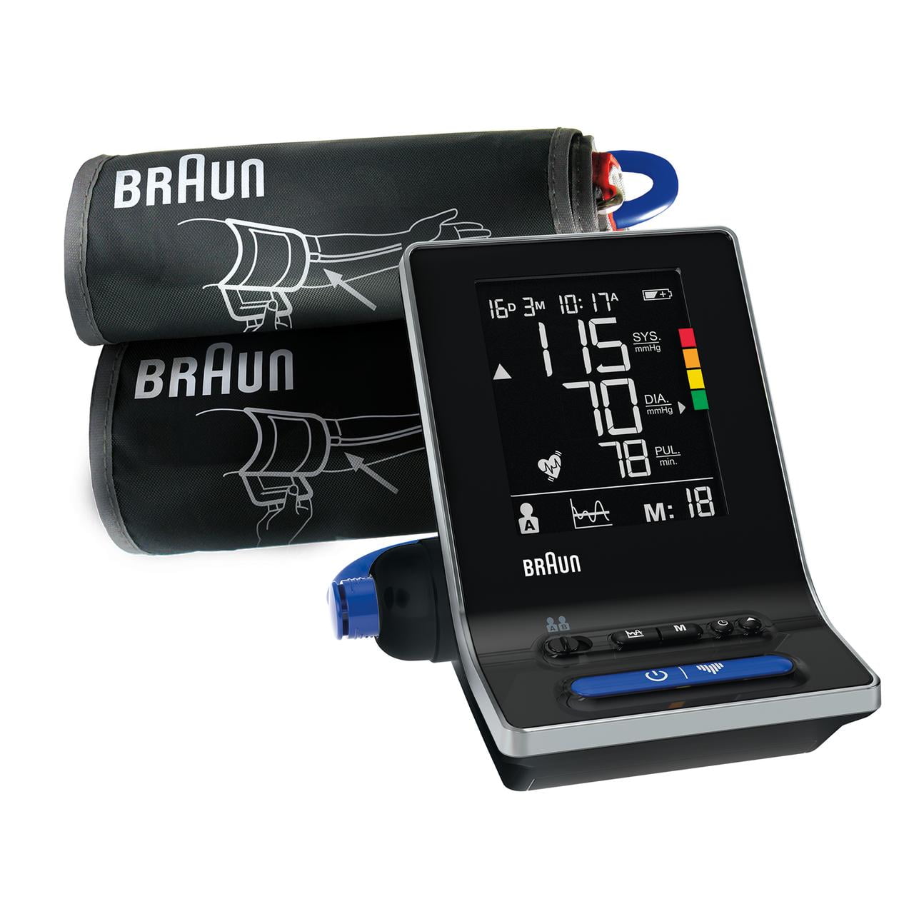 Braun ExactFit 3 Upper Arm Blood Pressure Monitor with 2 Cuff Sizes ...