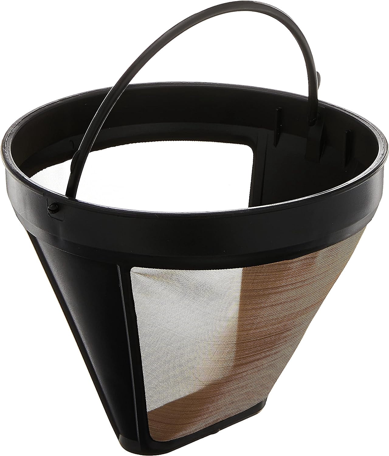 Braun Gold Tone Permanent Coffee Filter Reusable #4 Cone Shaped Fits ...