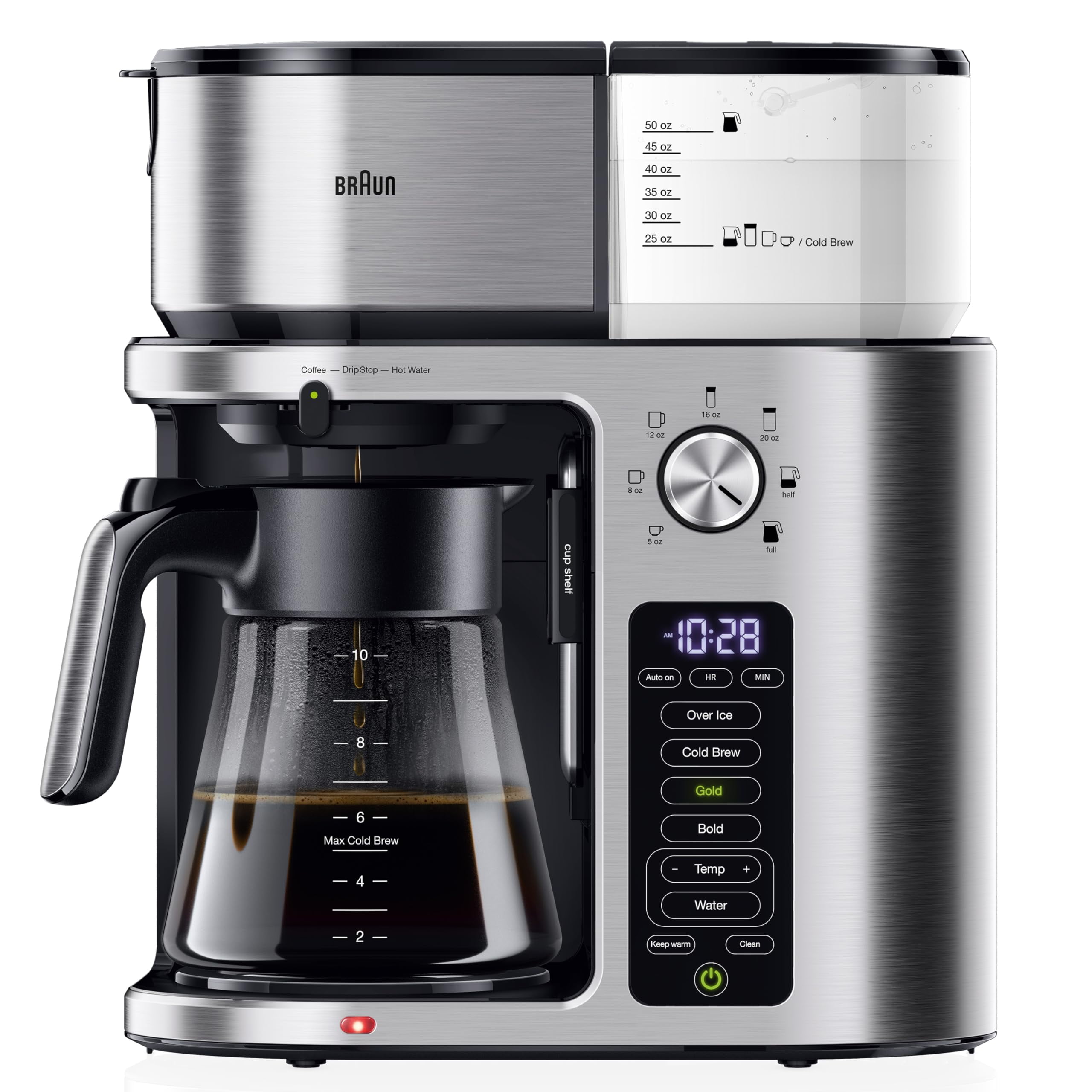 Braun MultiServe Plus 10-Cup Drip Coffee Maker - Hot & Cold Multi-Serve ...